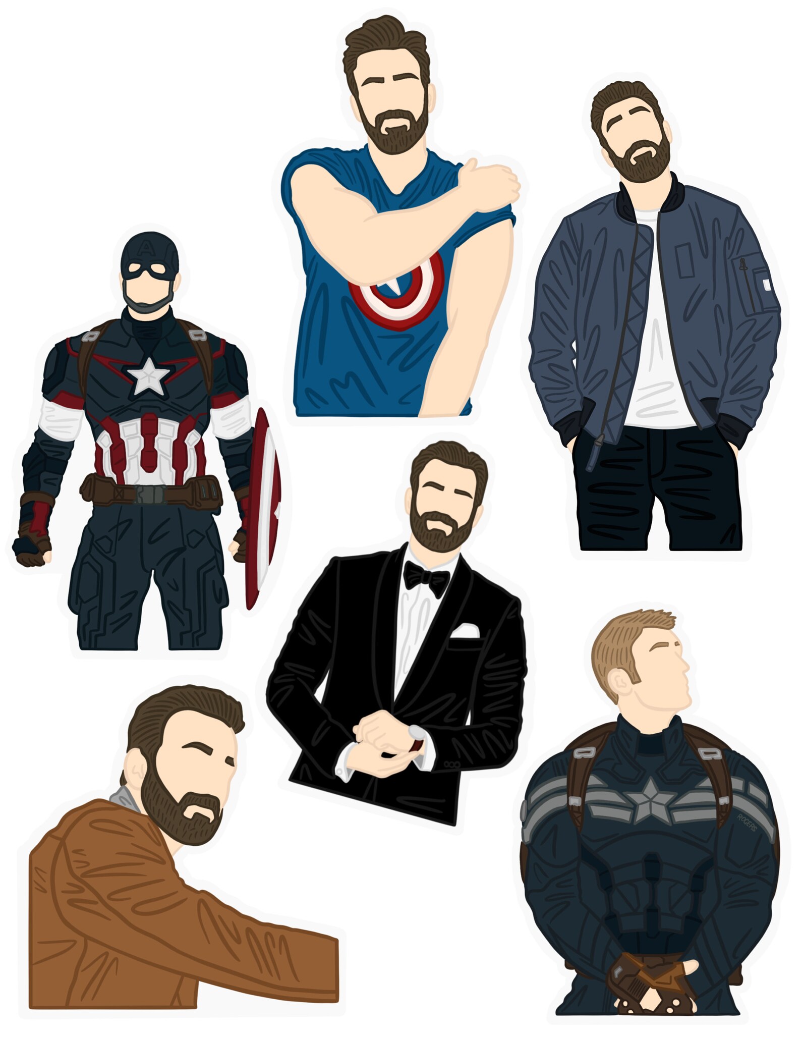 Chris Evans Sticker Pack | Etsy