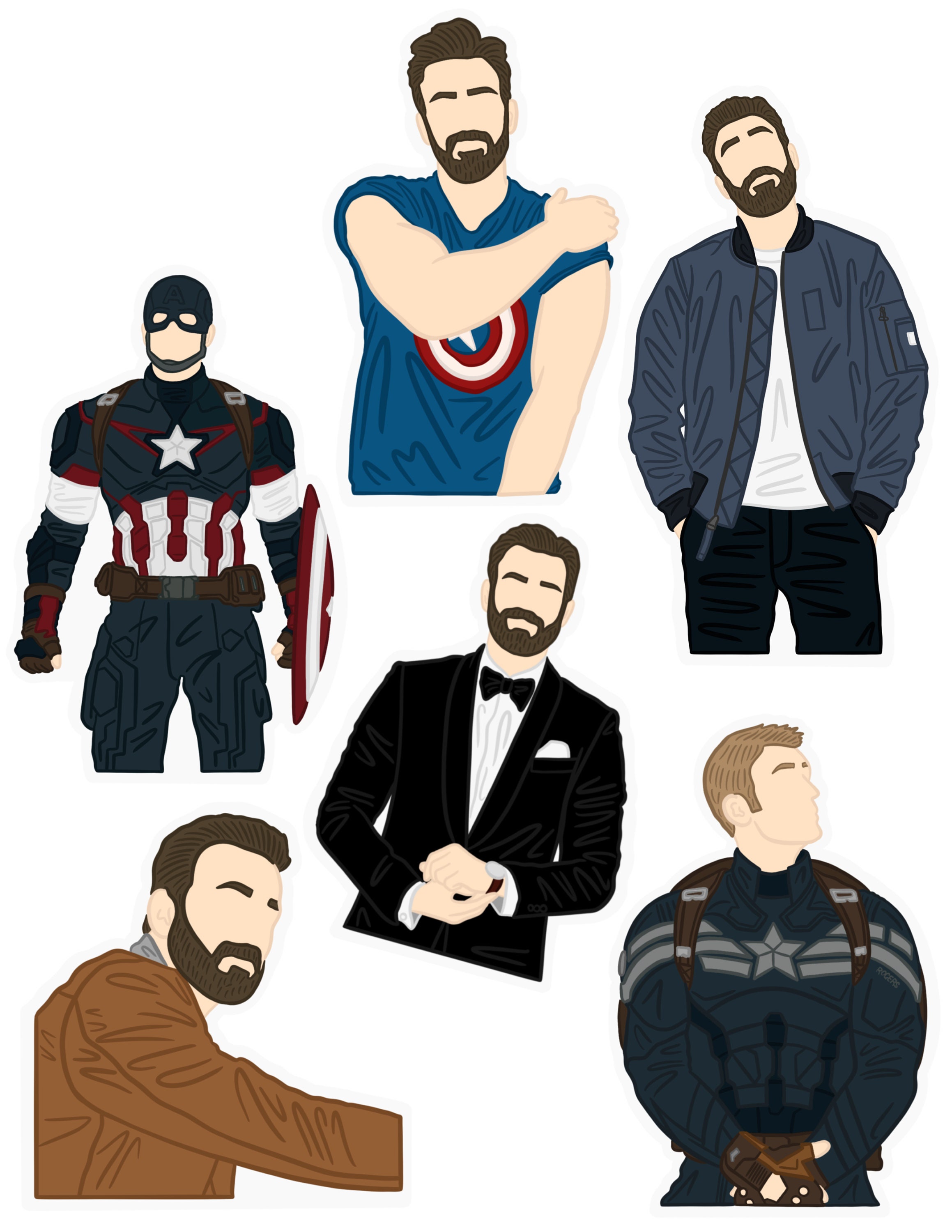 Chris Evans Sticker Pack | Etsy