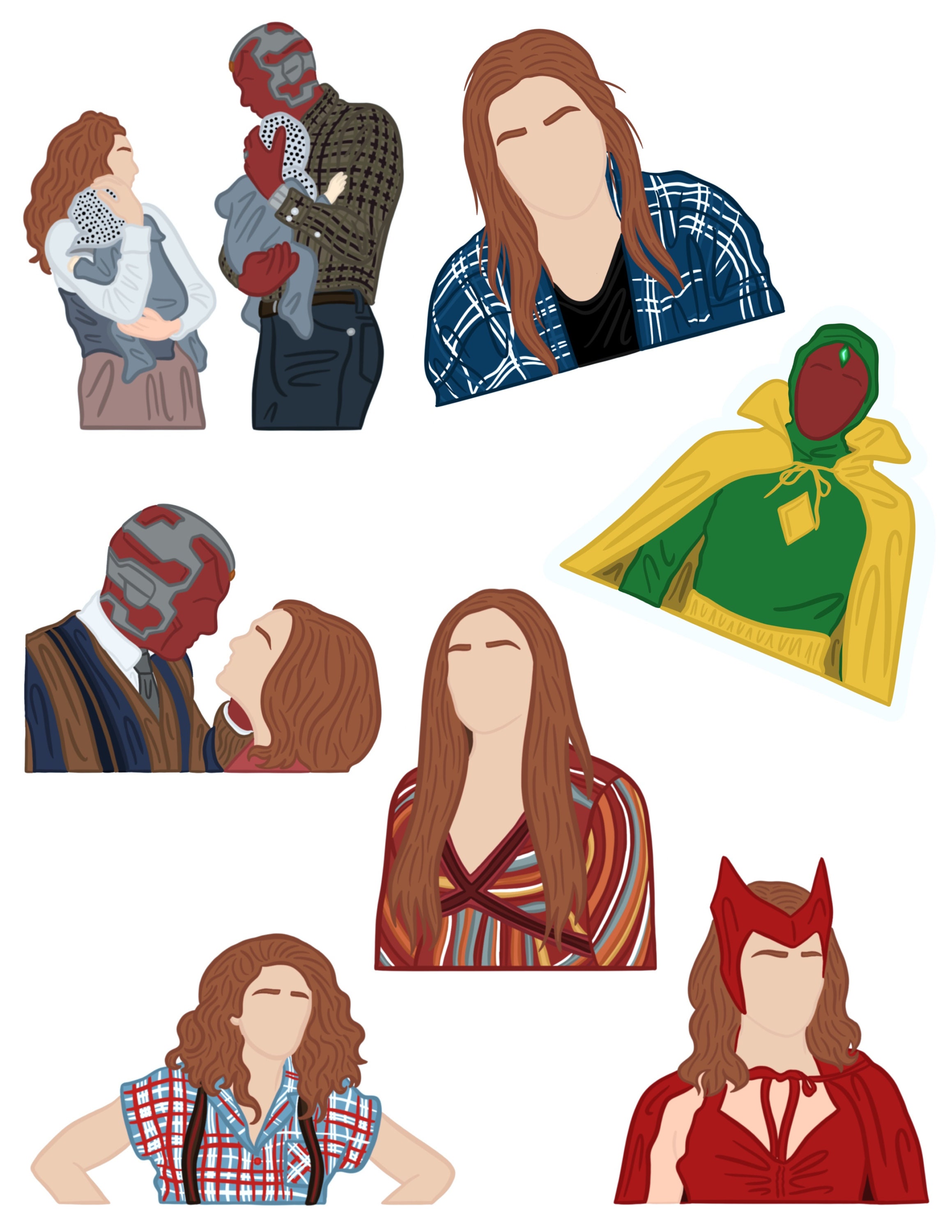 Wanda Vision Sticker Pack - Etsy
