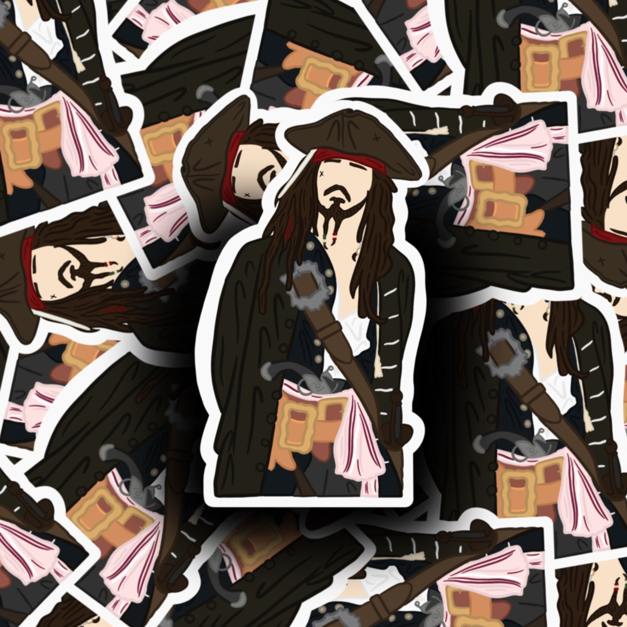 Captain Jack Sparrow Sticker Pack - Etsy
