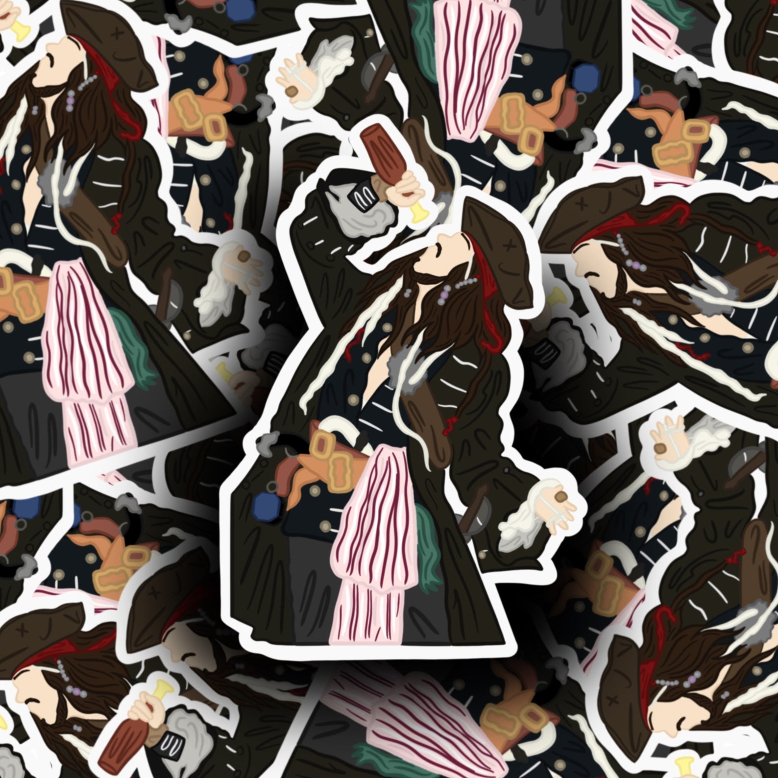 Captain Jack Sparrow Sticker Pack - Etsy
