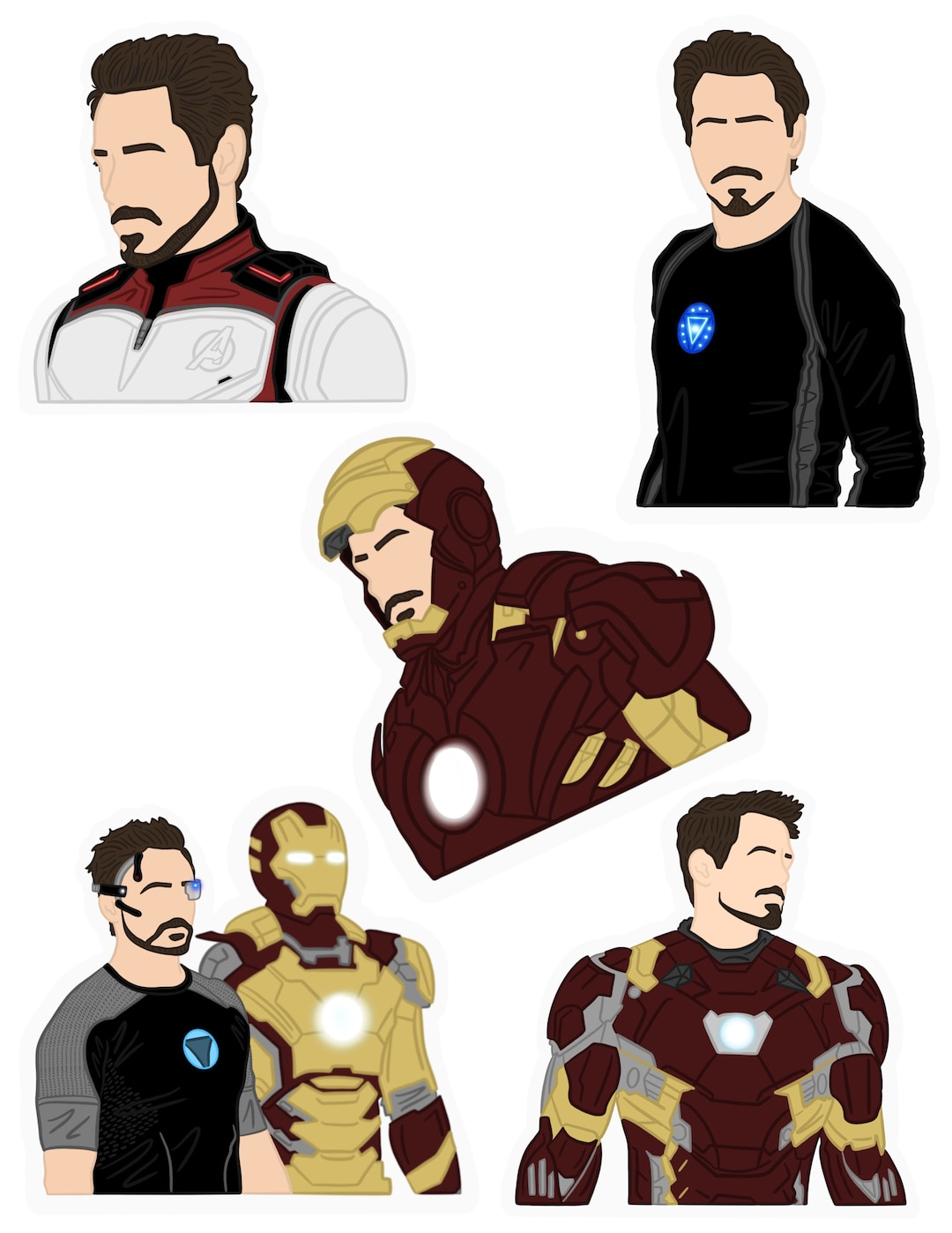 Iron Man Sticker Pack - Etsy