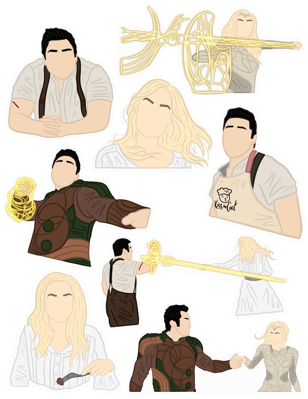 Gilgamesh and Athena Sticker Pack - Etsy