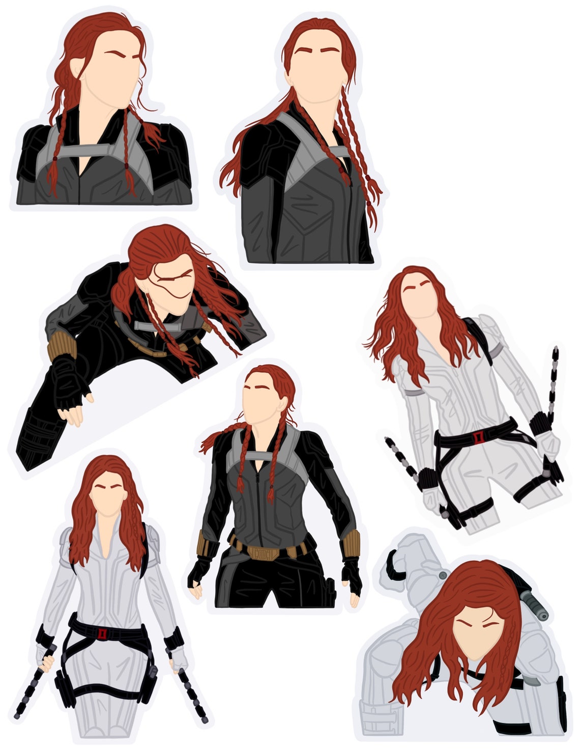 Black Widow Sticker Pack - Etsy