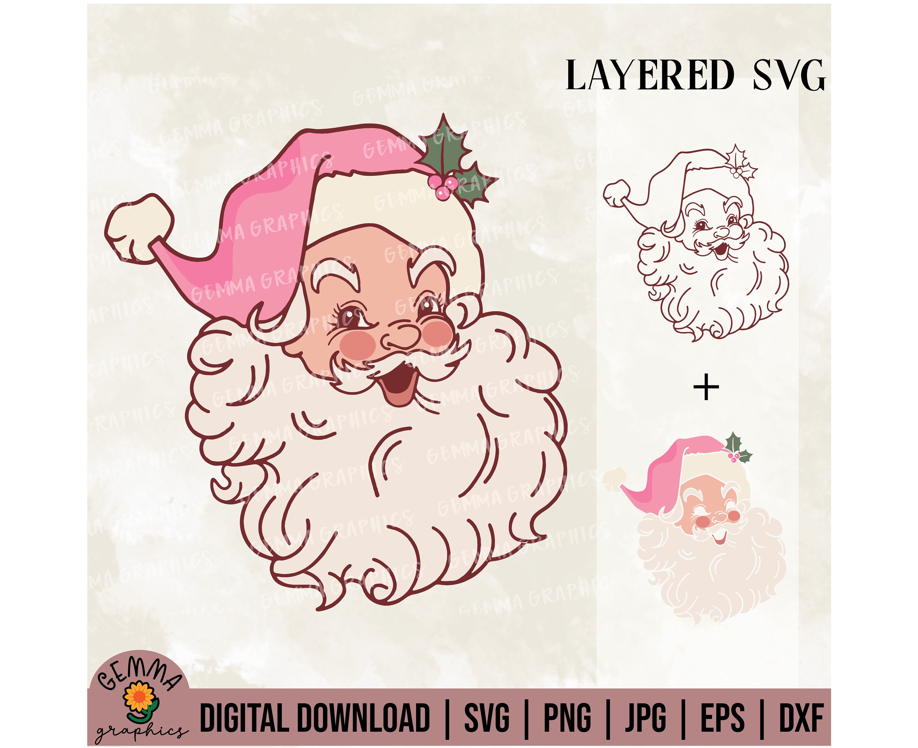 Pink Santa Svg Retro Christmas Santa Svg Vintage Santa Svg - Etsy UK