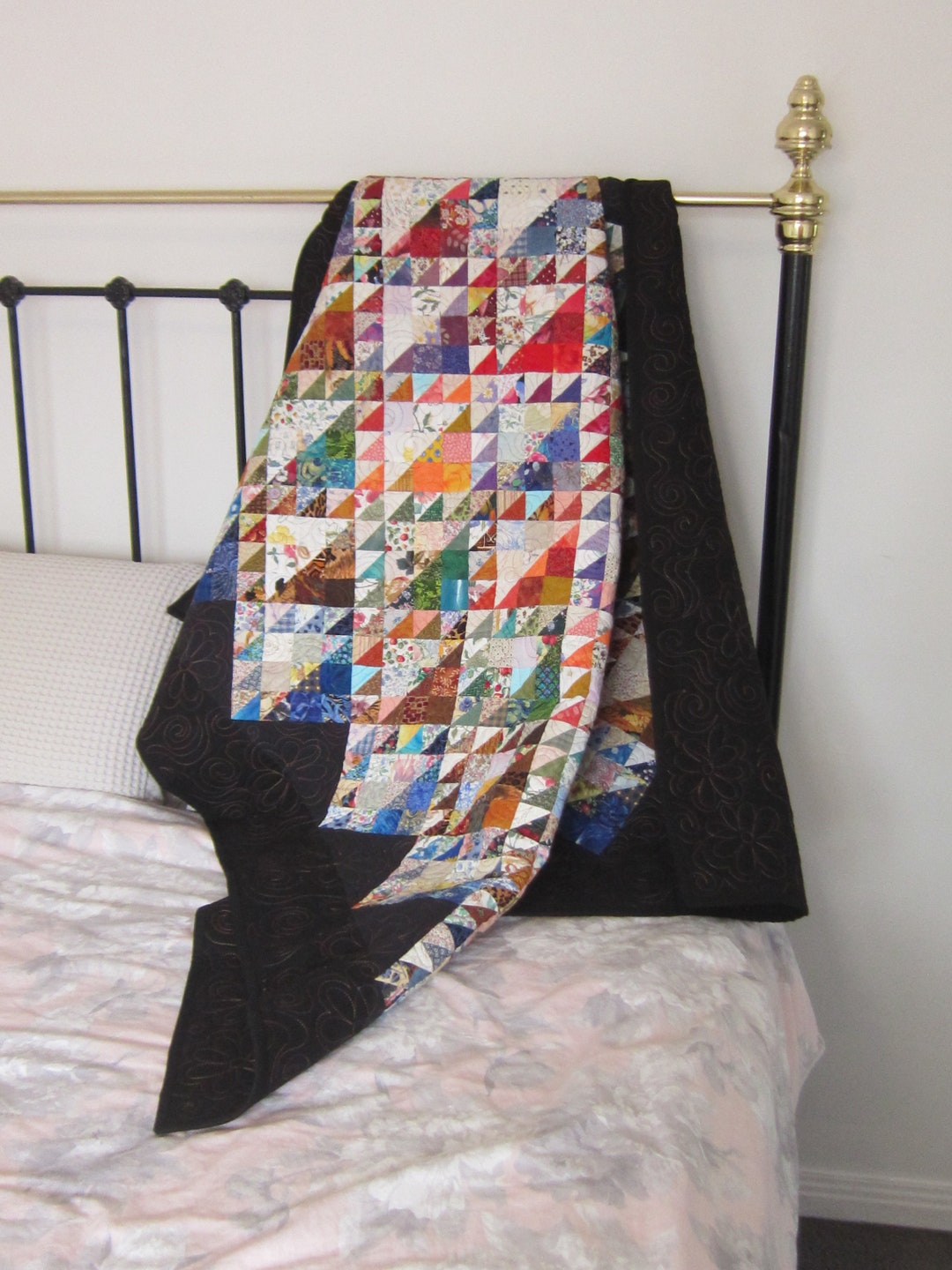 Under the Rainbow Patchwork Quilt Single Bed - Etsy