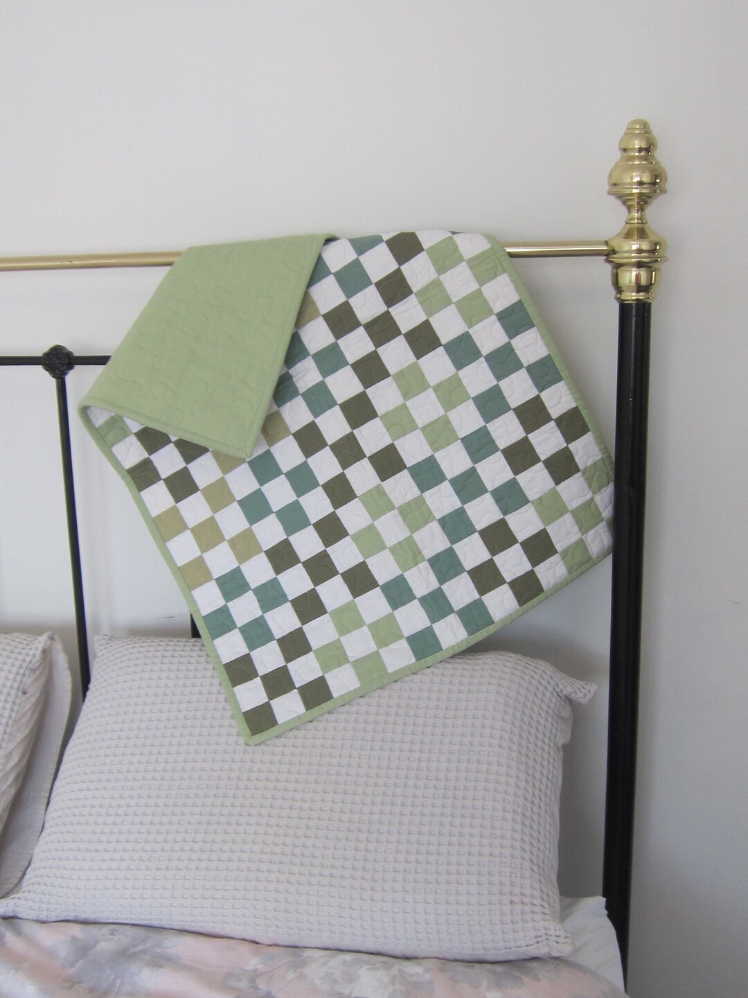 Avocado Cream Patchwork Quilt Baby Quilt - Etsy