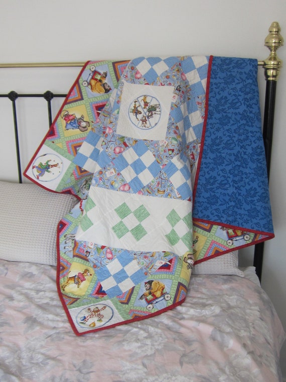 Circus patchwork quilt kids quilt | Etsy