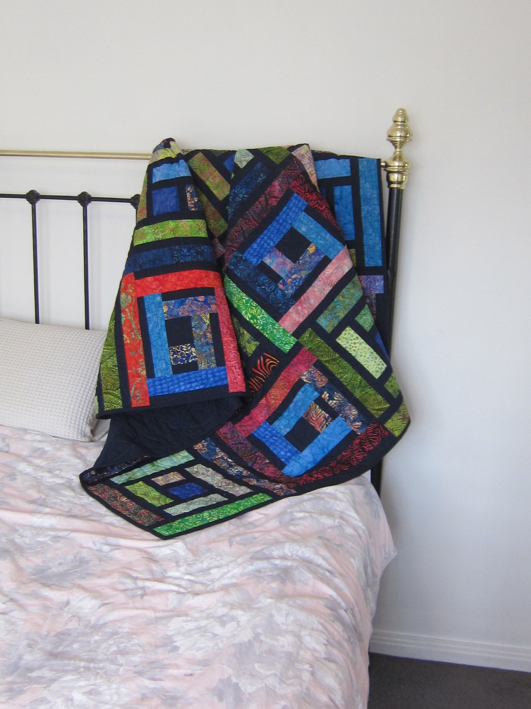 Opalised Rainbow Patchwork Quilt Queen Size Bed - Etsy