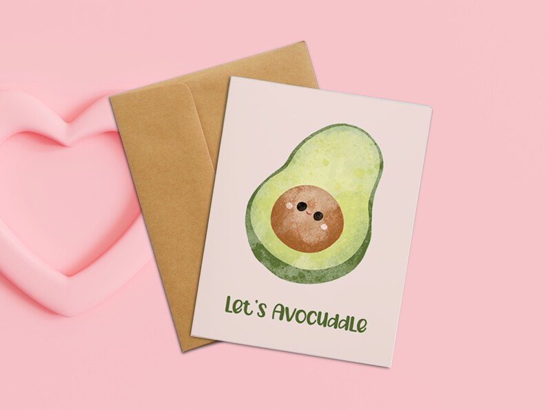 Let's Avocuddle | Cute Valentine's Day Card, Anniversary Card, Card for ...