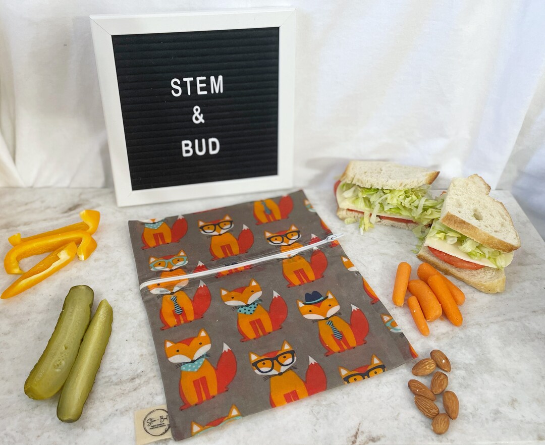 Beeswax 8.5 X 9 Zipper Lock Snack/sandwich Bags/lunch Orange Fox - Etsy