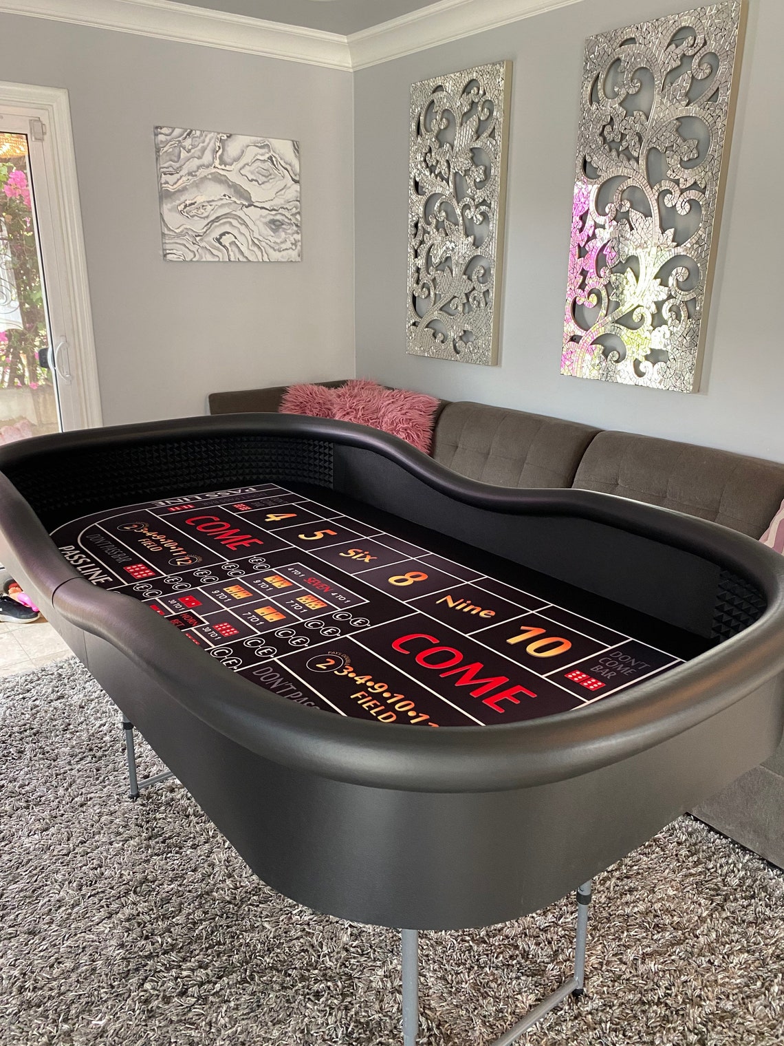 Sharp Craps Table With Diamond Walls and Folding Legs - Etsy