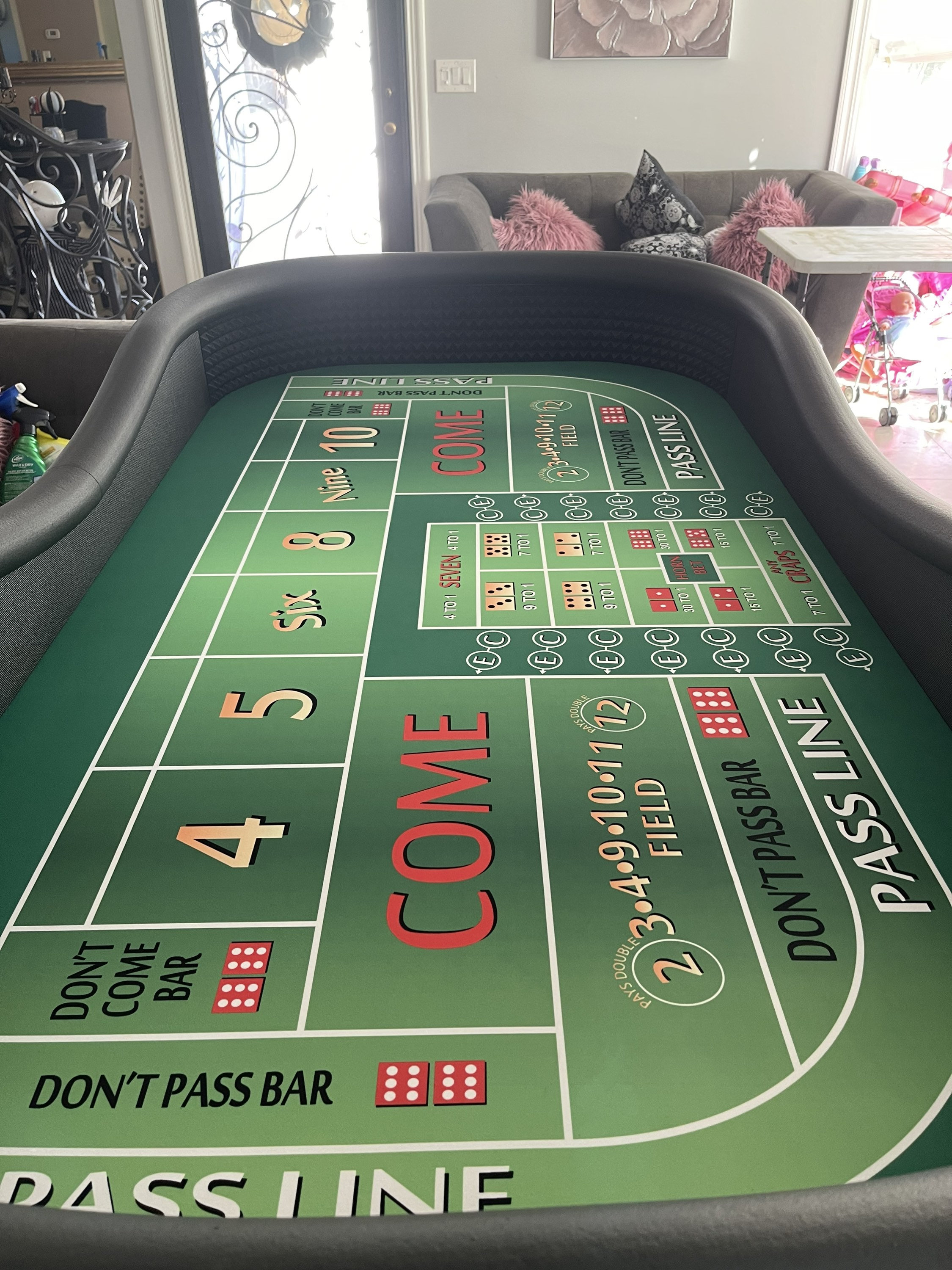 Craps Table With Drink Ledge Diamond Walls & Folding Legs - Etsy