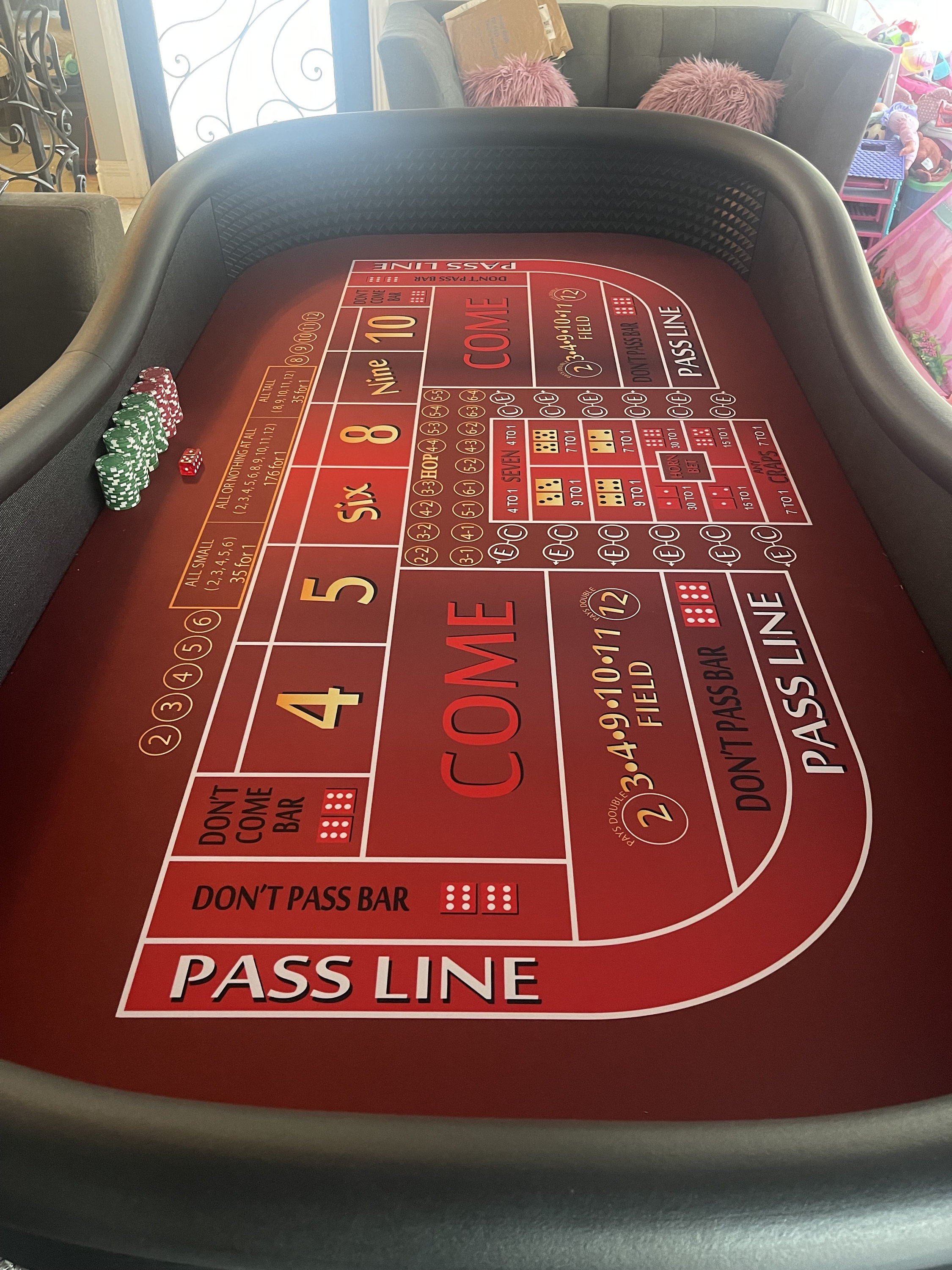 ATS (all Tall Small) & Hop Bets Craps Table, Rubber Diamond Walls, and ...