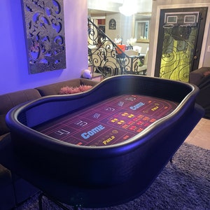 Purple Genesis Craps Table Dark With Drink Ledge, Diamond Walls ...