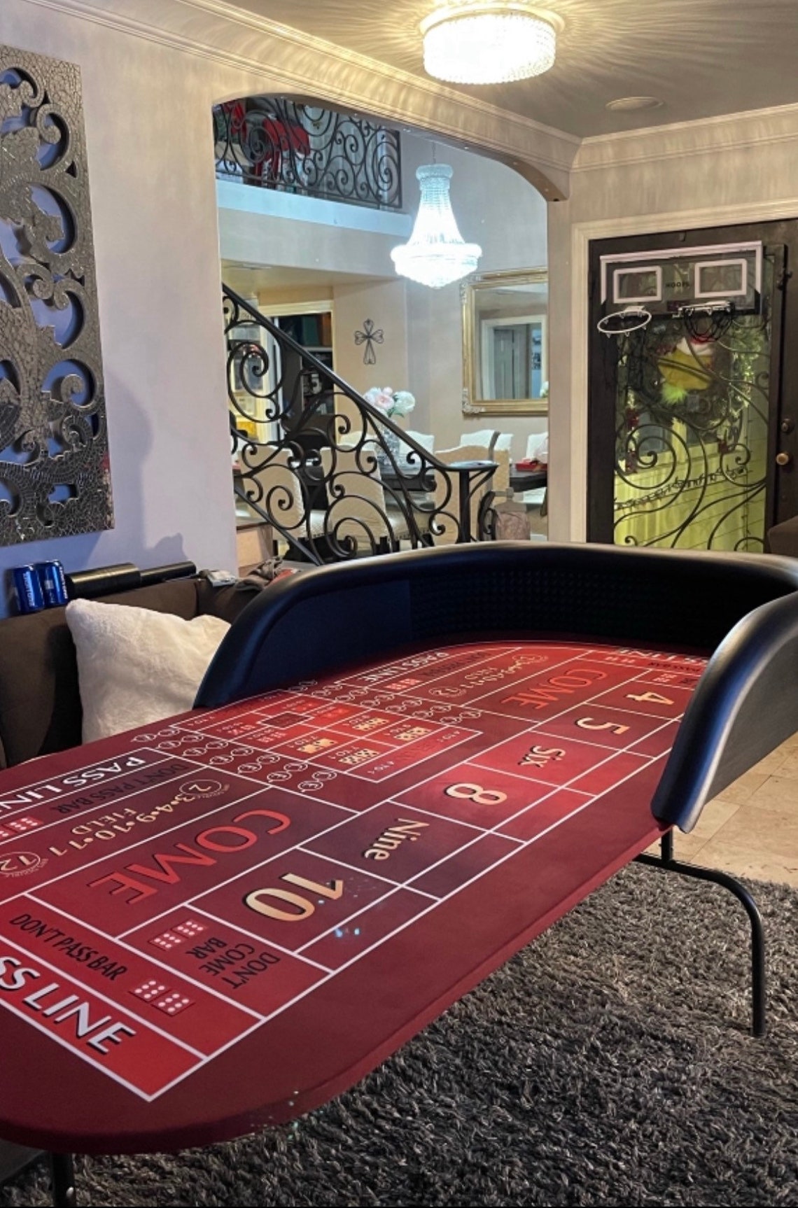 Burgundy off the Diamond Wall Craps Table With Folding Legs - Etsy