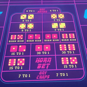 Purple Genesis Craps Table Dark With Drink Ledge, Diamond Walls ...