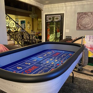 Gray Wood Craps Table with Blue Layout and Folding Legs | Etsy