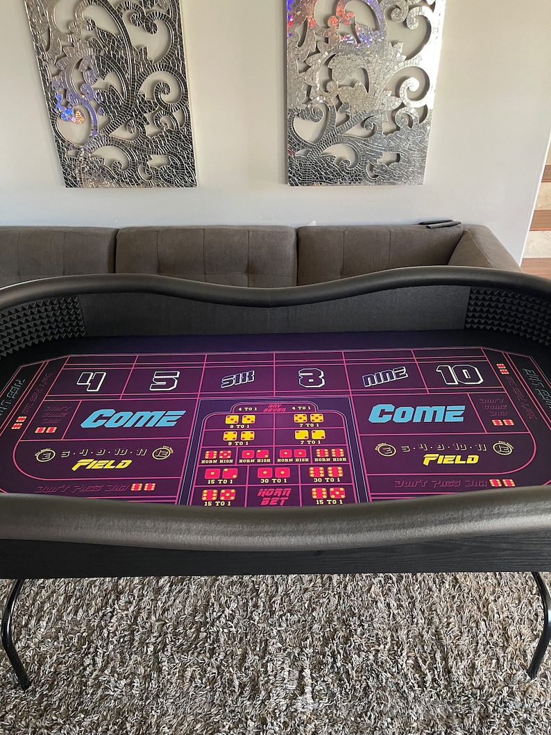 Purple Craps Table With Diamond Walls and Folding Legs - Etsy