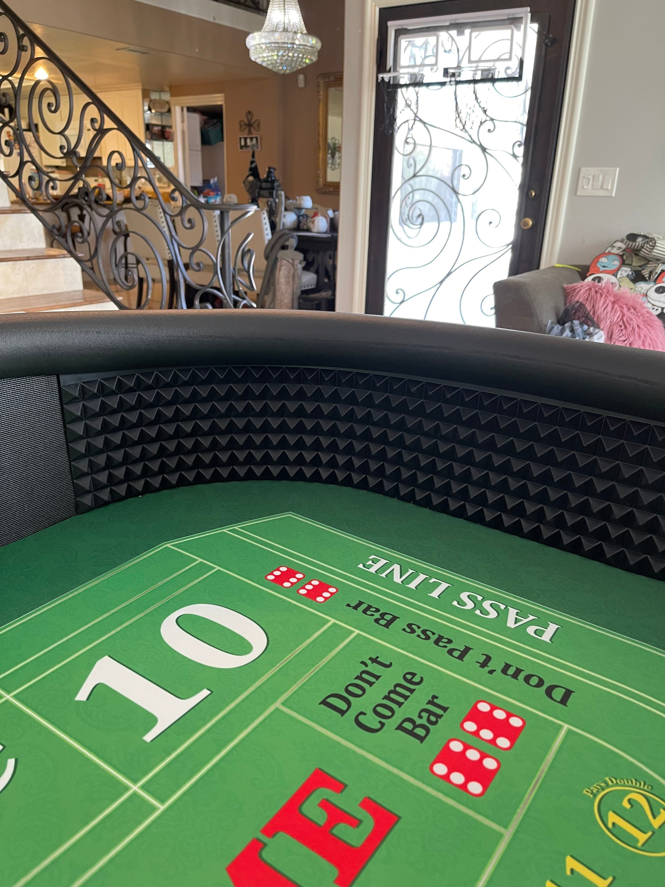 Sharp Craps Table With Diamond Walls Green Felt and Folding - Etsy