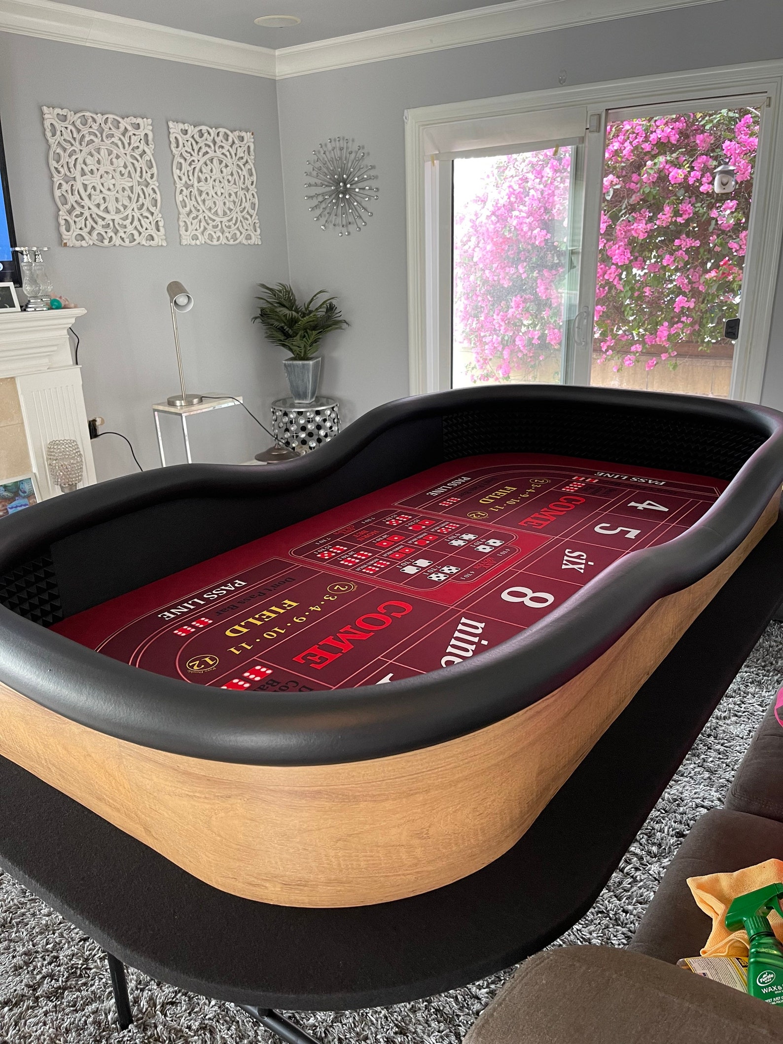 Chardonnay Craps Table With Drink Ledge & Folding Legs - Etsy