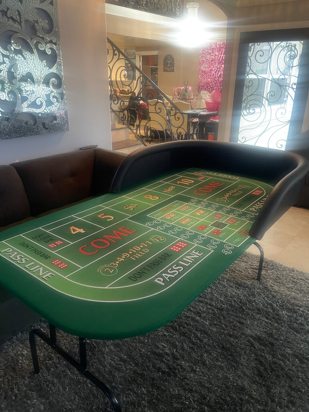 Off the Diamond Wall Craps Table With Folding Legs - Etsy