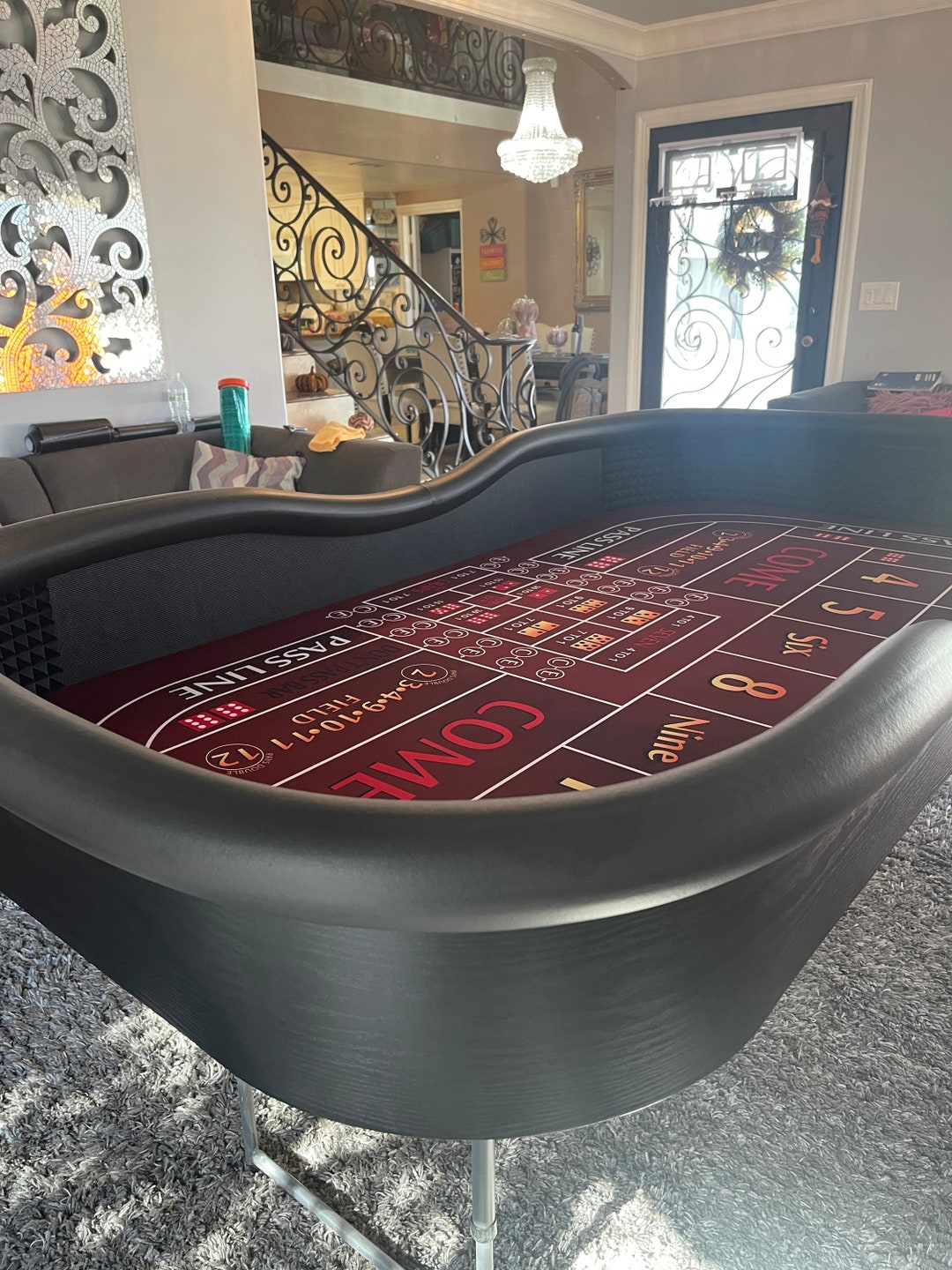 Sharp Burgundy Craps Table With Diamond Walls and Folding Legs - Etsy