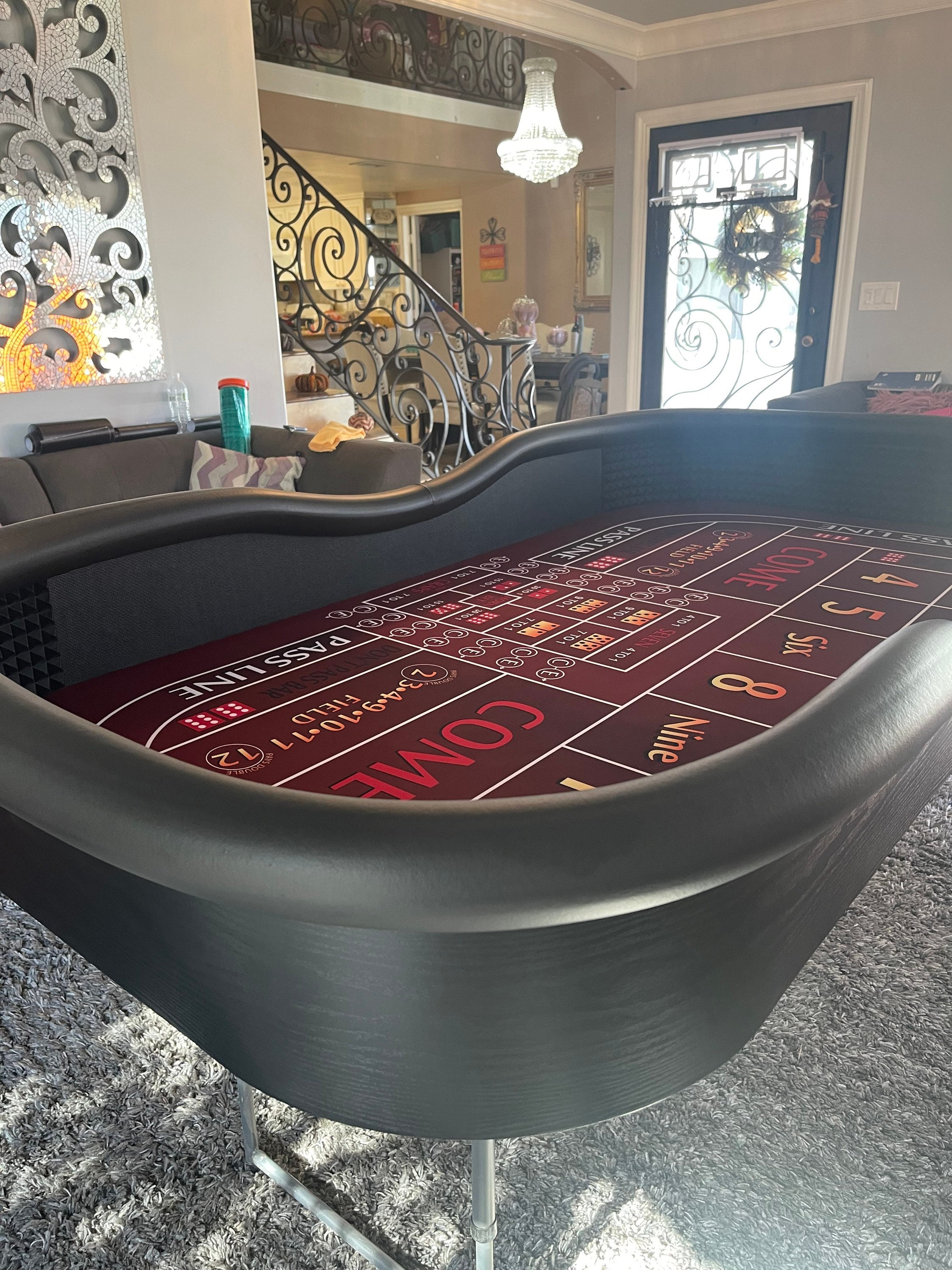 Sharp Burgundy Craps Table With Diamond Walls and Folding Legs - Etsy