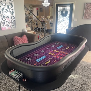 Purple Genesis Craps Table Dark With Drink Ledge, Diamond Walls ...