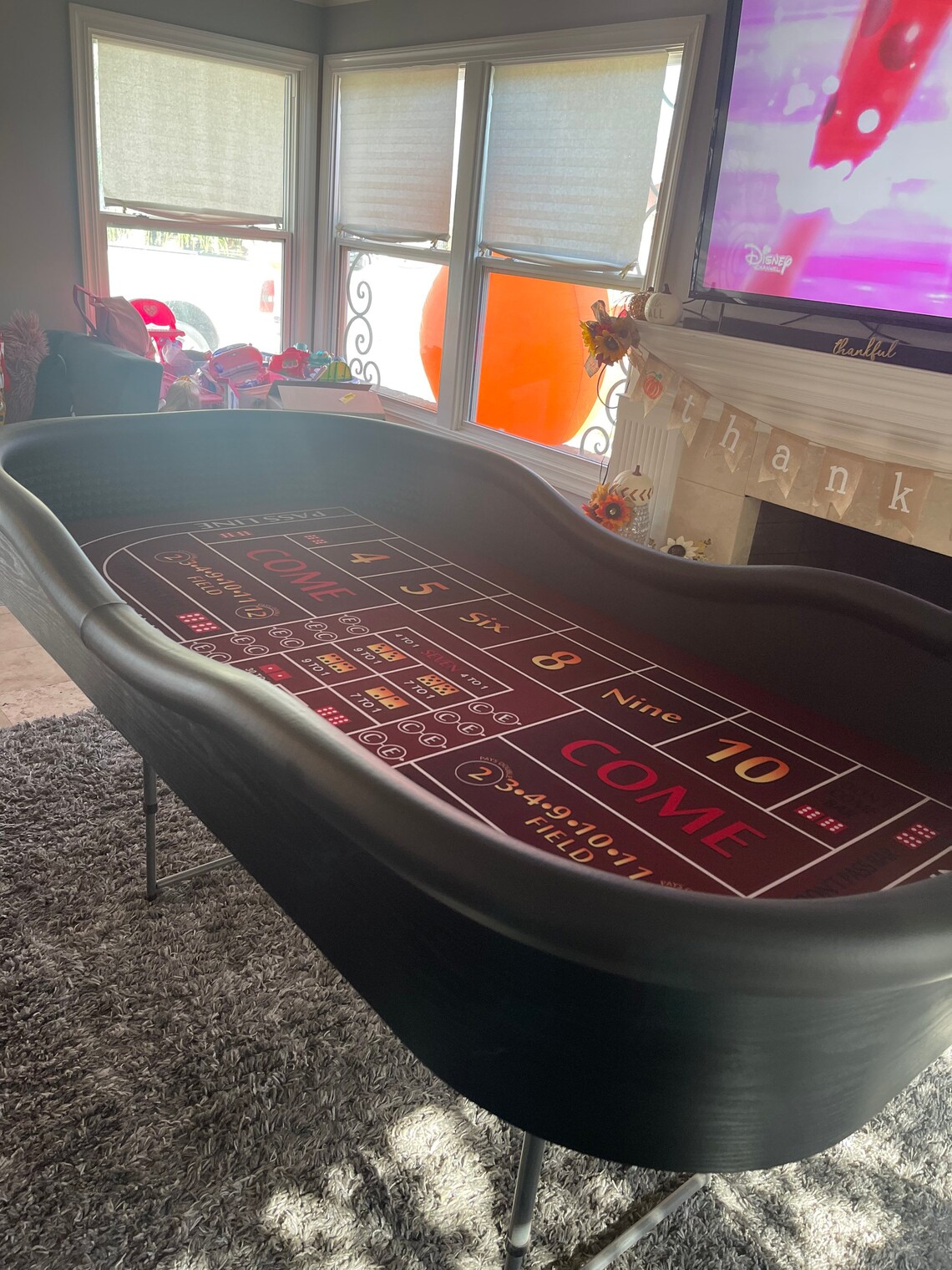 Sharp Burgundy Craps Table With Diamond Walls and Folding Legs - Etsy