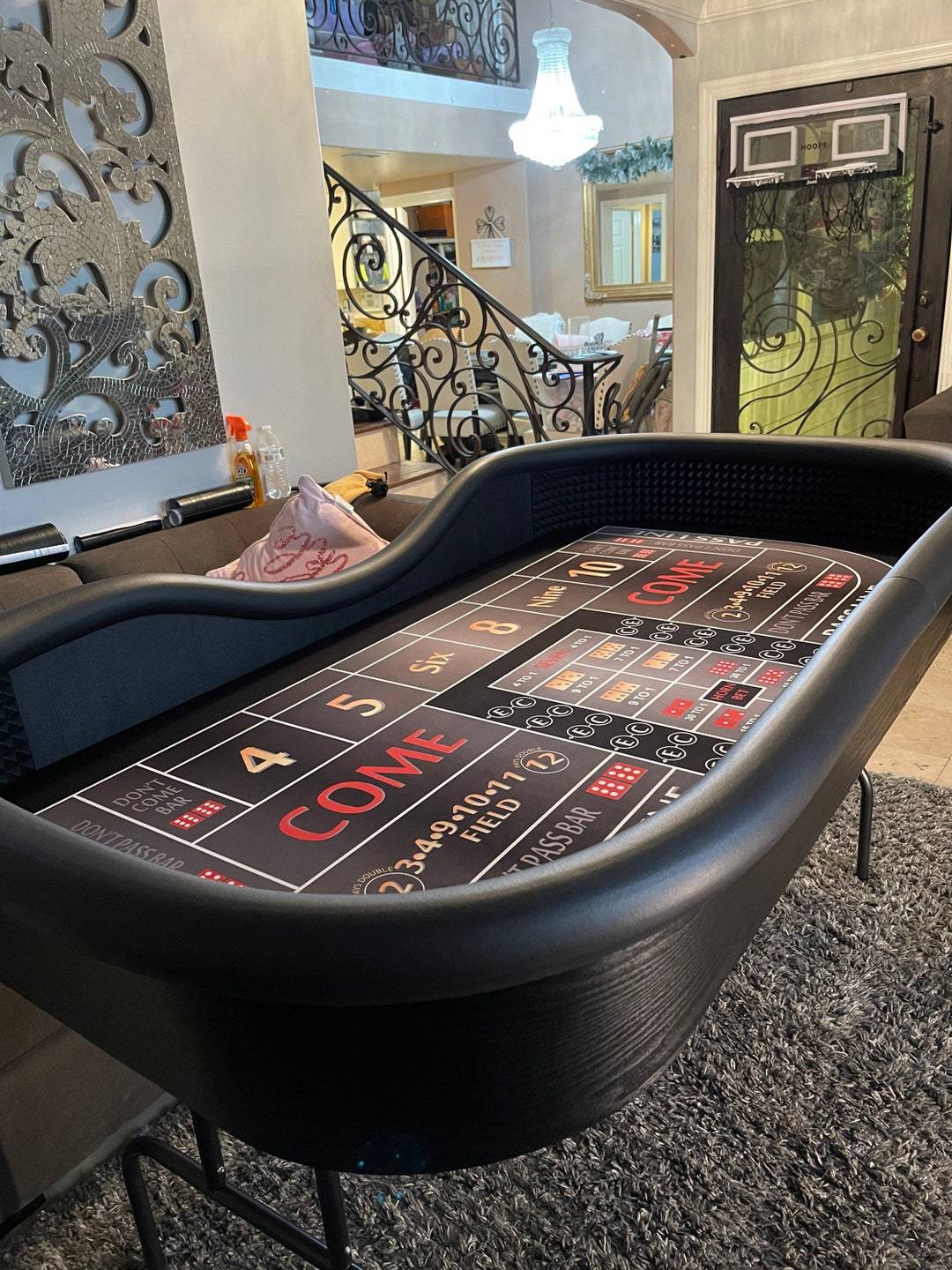 Midnight Craps Table With Diamond Walls and Folding Legs - Etsy