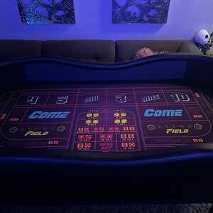 Purple Genesis Craps Table Dark With Drink Ledge, Diamond Walls ...