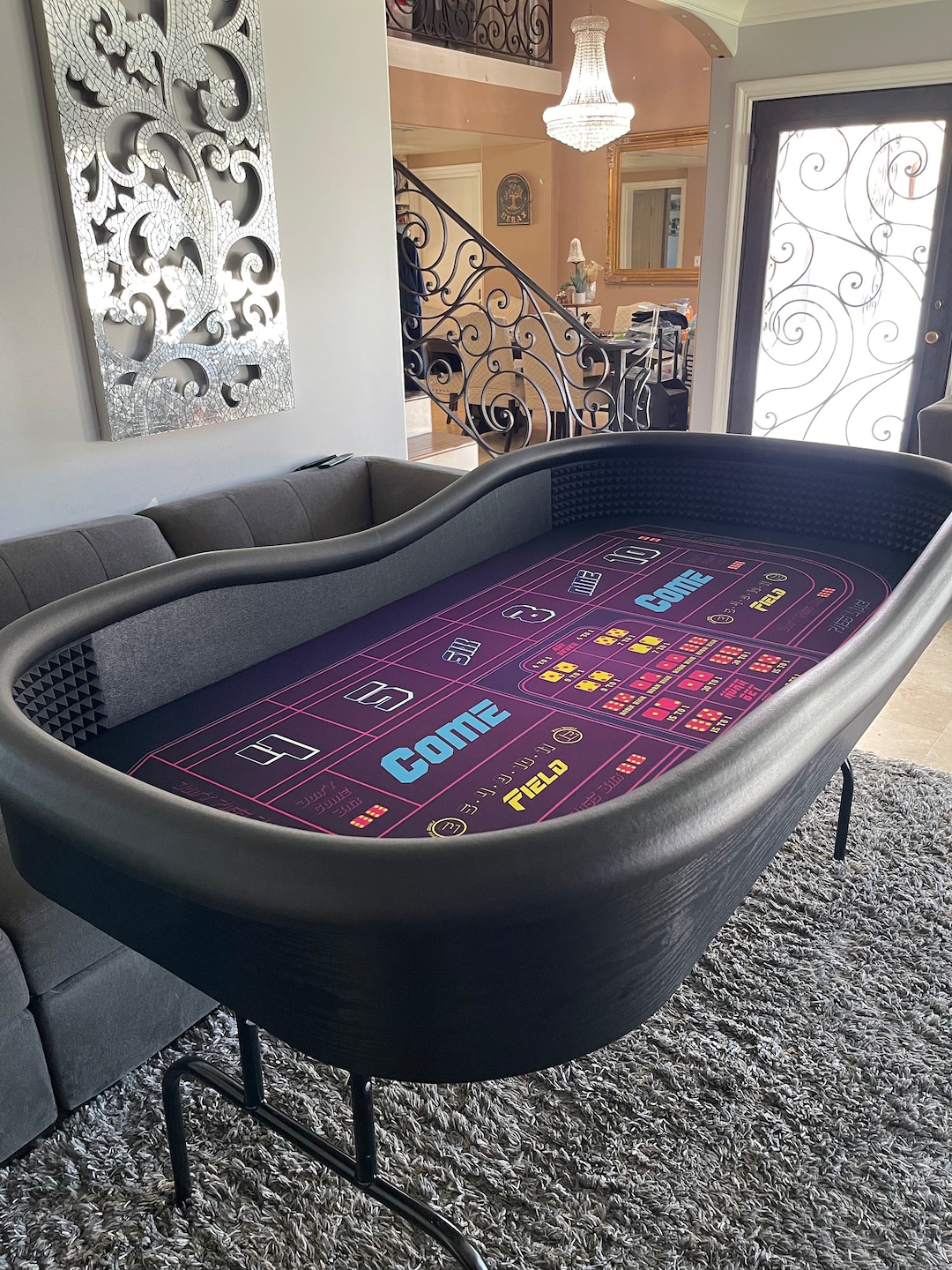 Purple Craps Table With Diamond Walls and Folding Legs - Etsy