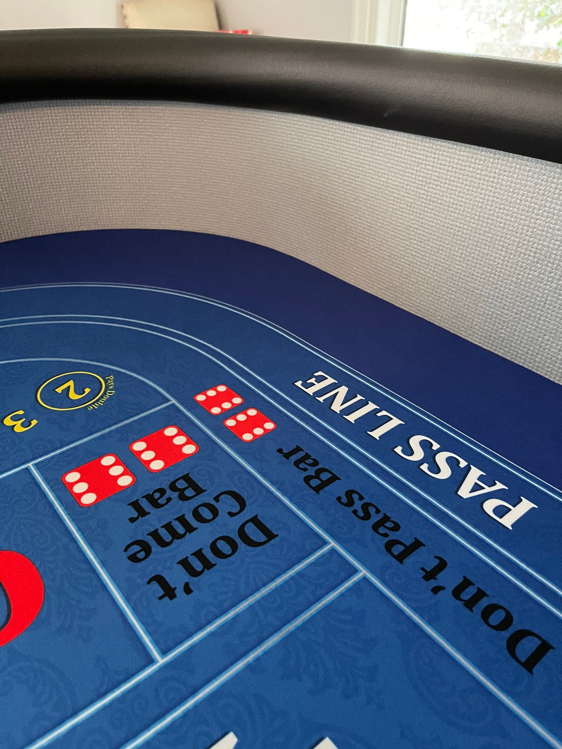 Gray Wood Craps Table With Blue Layout and Folding Legs made - Etsy