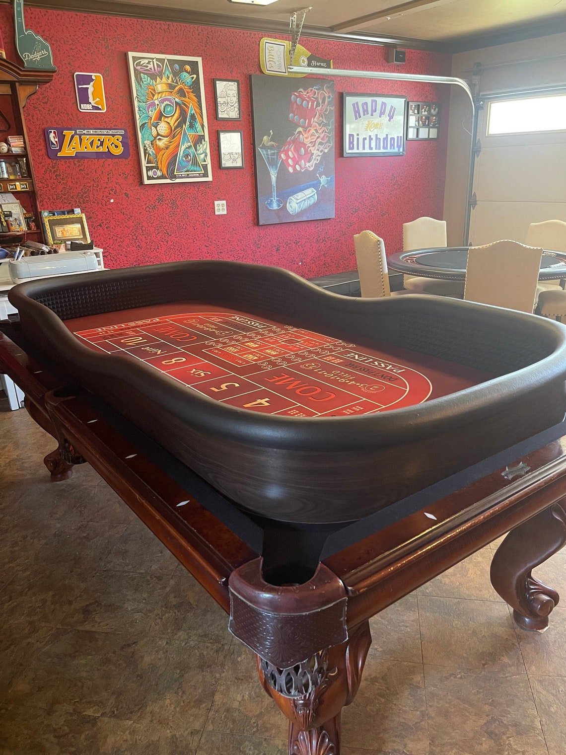 Craps Table Top With Diamond Walls for an 8 Foot Pool Table - Etsy