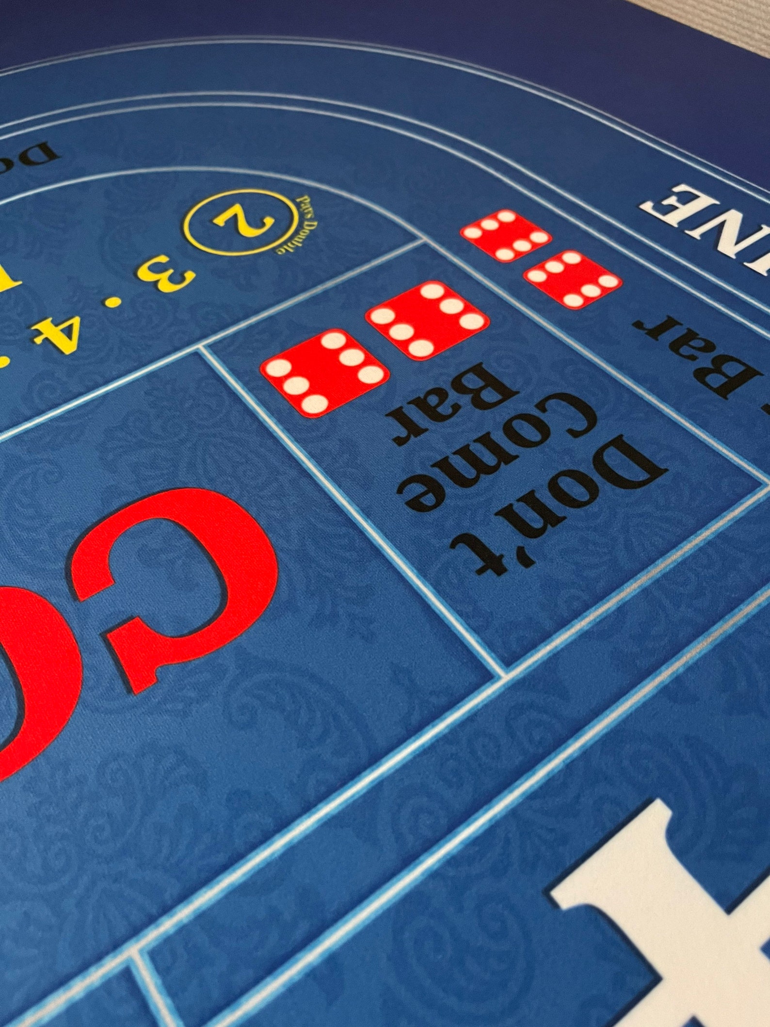 Gray Wood Craps Table With Blue Layout and Folding Legs made - Etsy