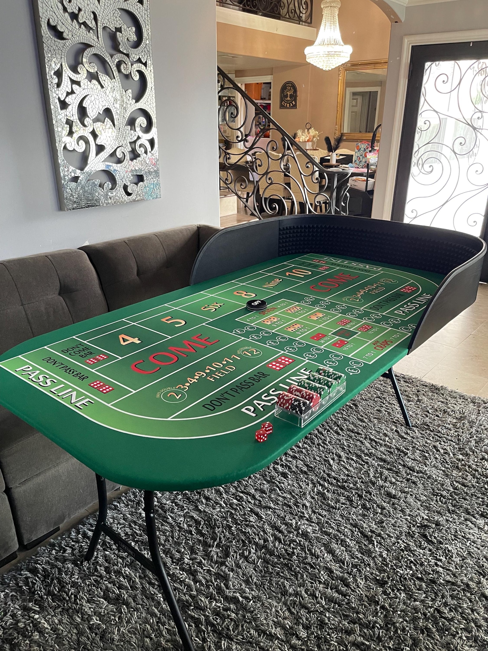 Off the Diamond Wall Craps Table With Folding Legs - Etsy