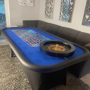 Blue Roulette Table With Folding Legs & 20" Wheel - Etsy