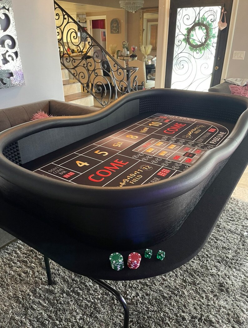 Craps Table With Drink Ledge & Diamond Walls. - Etsy