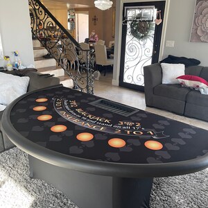 2 in 1 Blackjack & Craps Table Top With Folding Table and Cover - Etsy