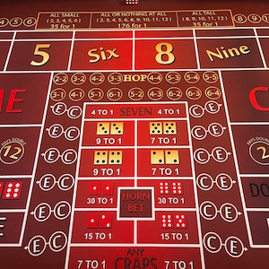 ATS (all Tall Small) & Hop Bets Craps Table, Rubber Diamond Walls, and ...