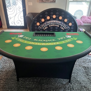 Blackjack Table Green With Folding Legs - Etsy