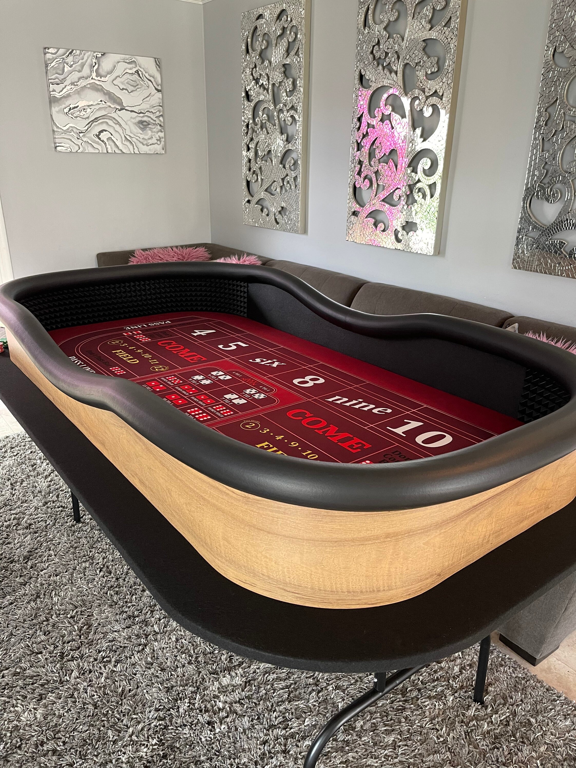 Chardonnay Craps Table With Drink Ledge & Folding Legs - Etsy