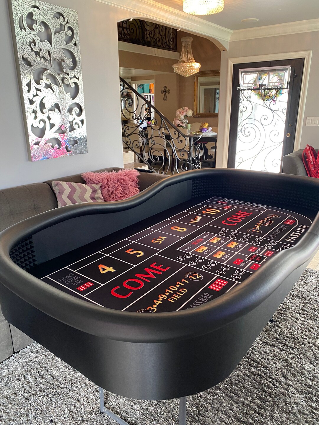 Sharp Craps Table With Diamond Walls and Folding Legs - Etsy