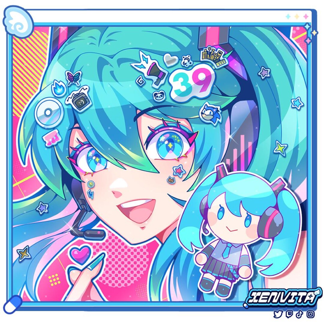 Miku Decora | Mini Portrait Print - Etsy