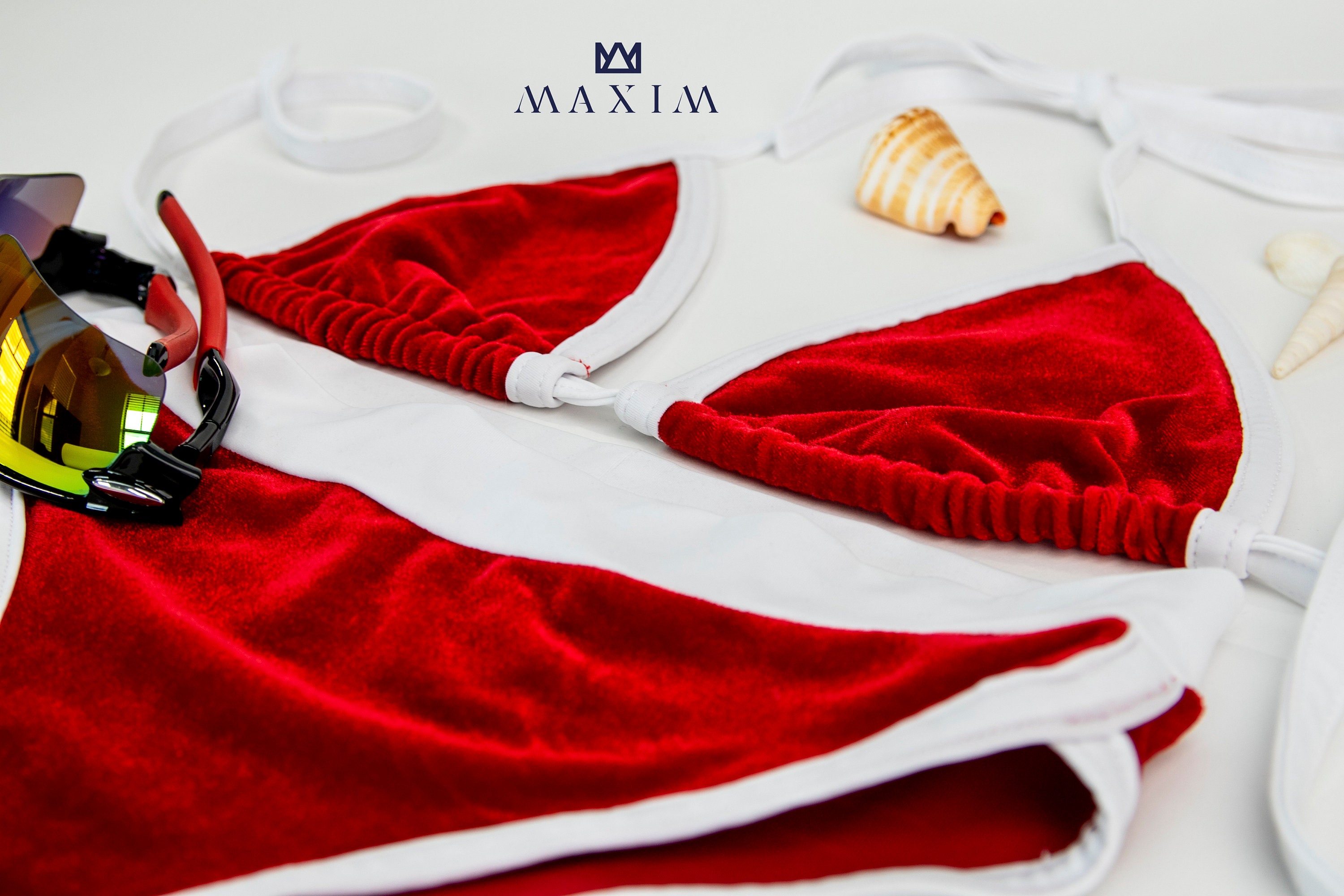 Red Velvet Bikini Set/bikini Set/beachwear/bathing - Etsy