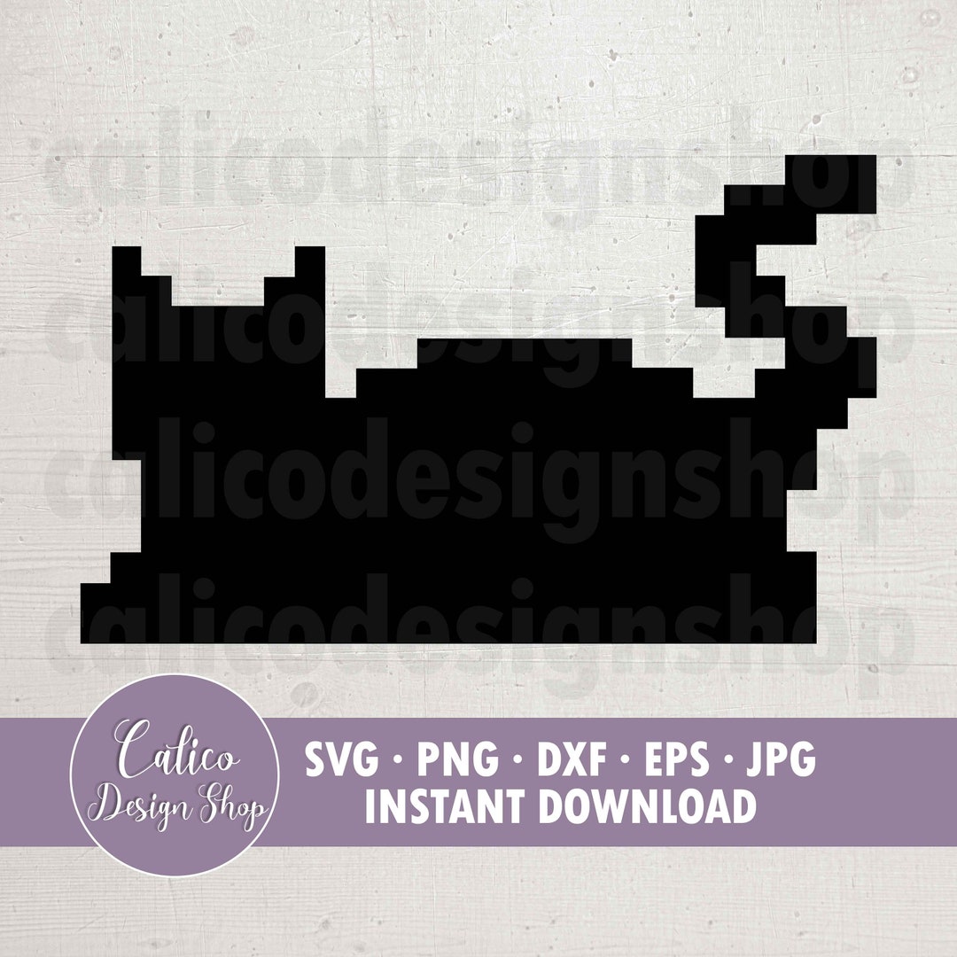 Pixel Cat SVG File for Cutting | Instant Digital Download | Svg, Png ...