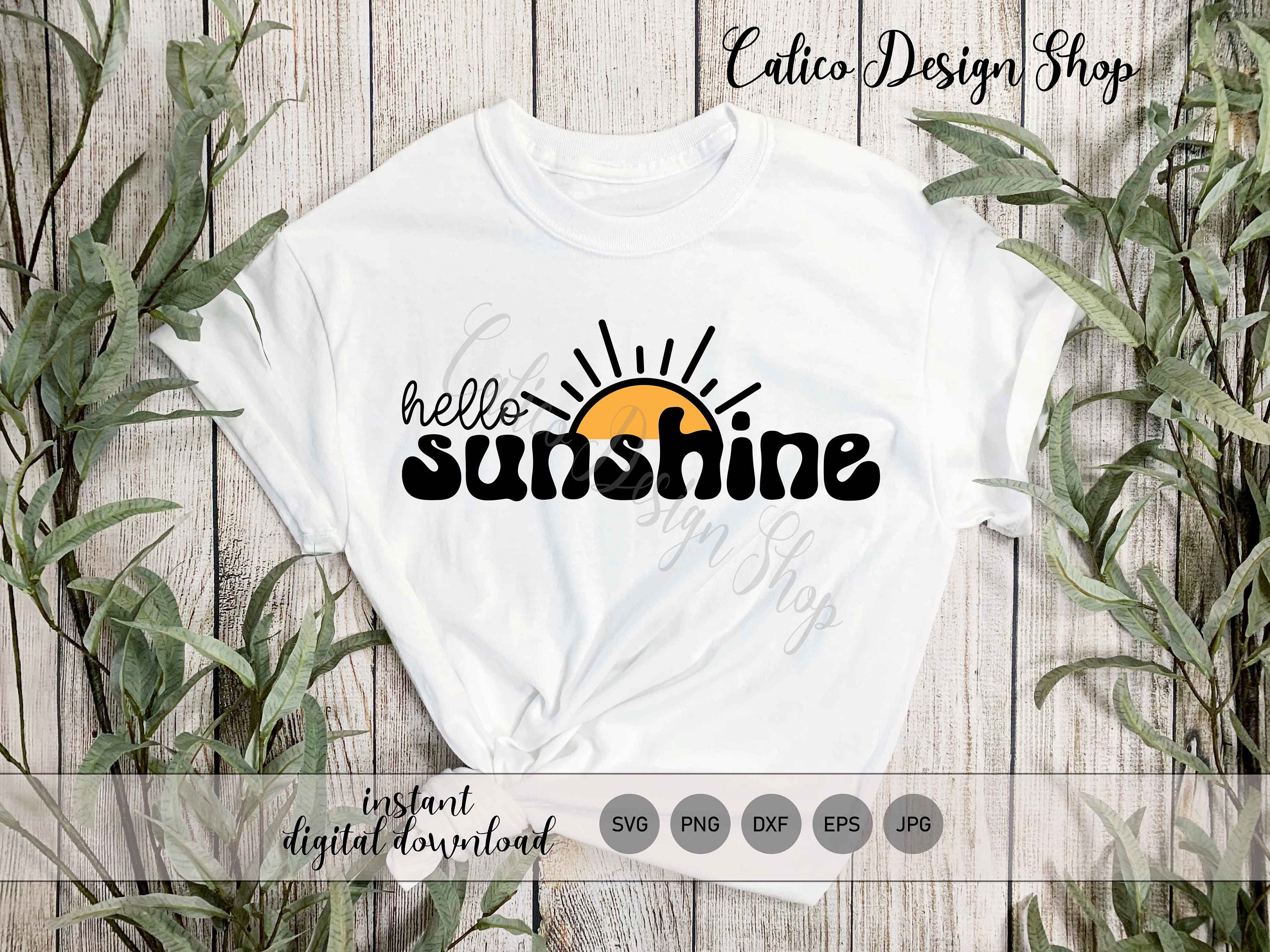 Hello Sunshine Sun SVG File for Cutting Svg, Png, Dxf, Eps, Jpg Cricut ...