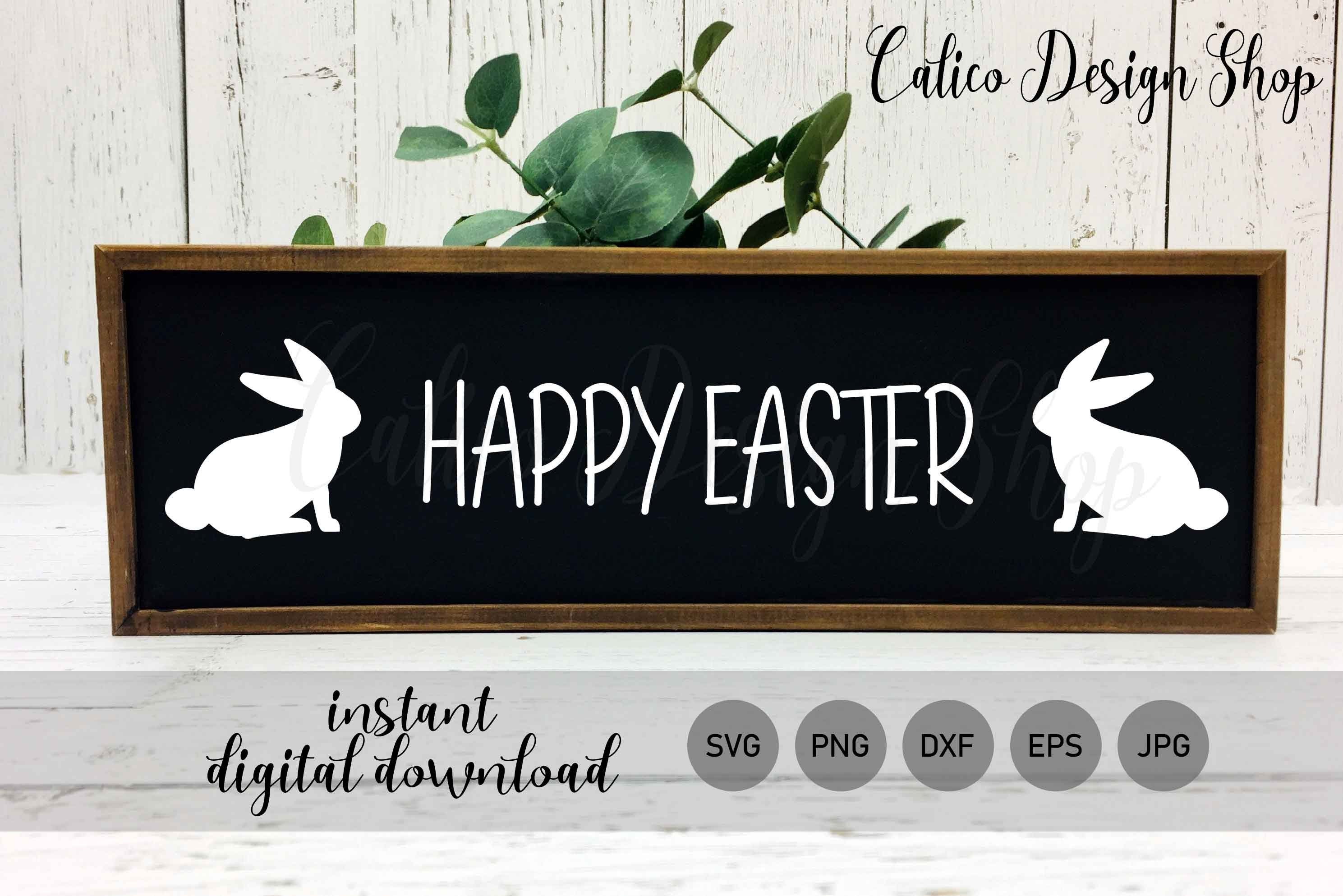Happy Easter Bunnies SVG - SVG File for Cutting - Svg, Png, Dxf, Eps ...