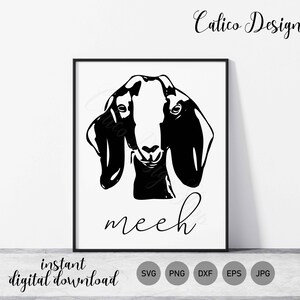 Meeh Goat SVG File for Vinyl or Stencil Sign Png, Dxf, Eps, Jpg for ...